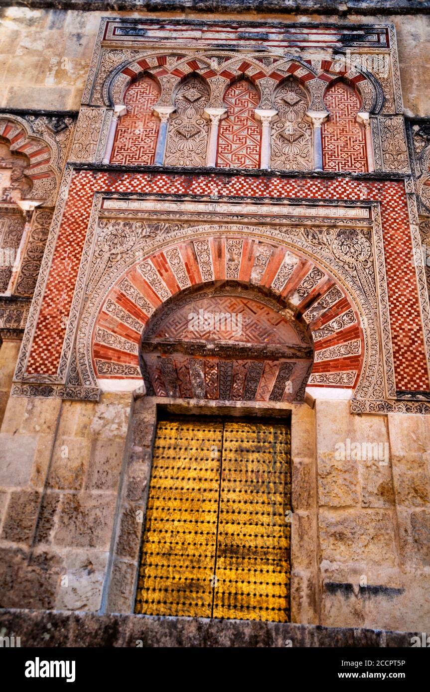 Alternating red and white voussoirs of the arches hi-res stock ...