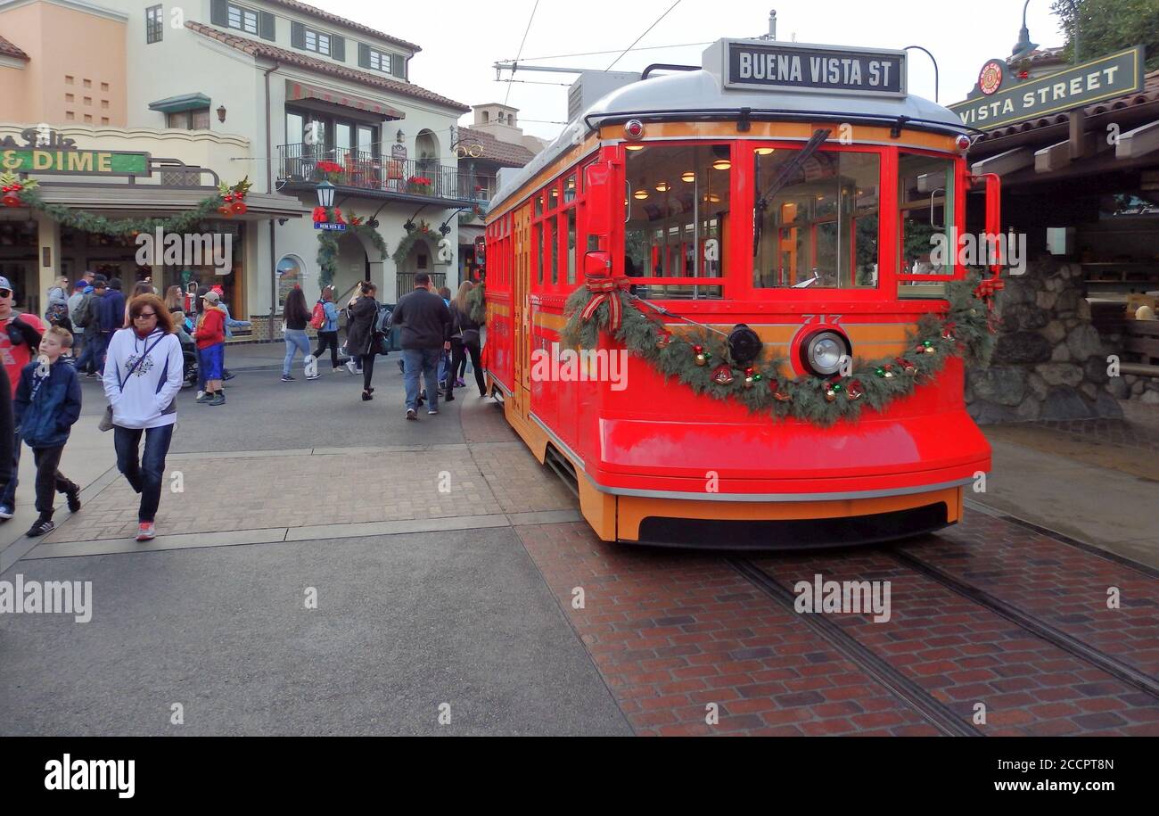 The Red Car Trolley tramway, Disney California Adventure Park, Anaheim ...