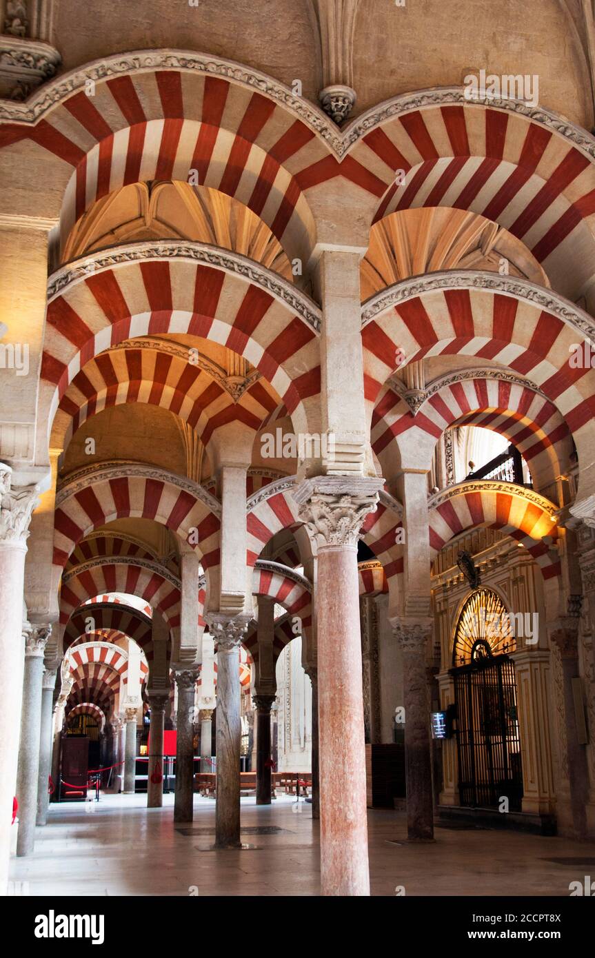 Alternating red and white voussoirs of the arches hi-res stock ...