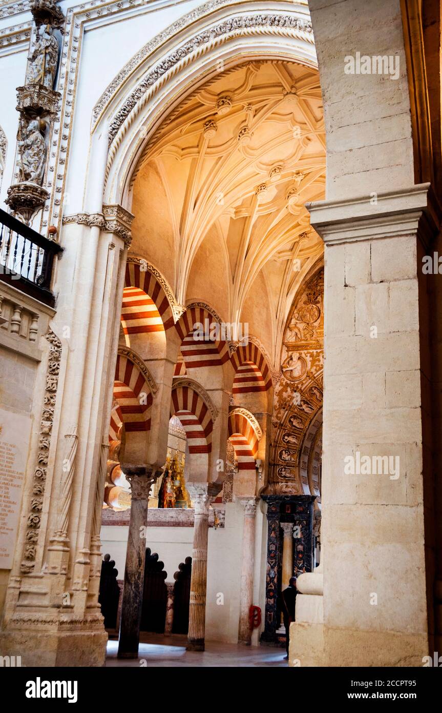 Alternating red and white voussoirs of the arches hi-res stock ...