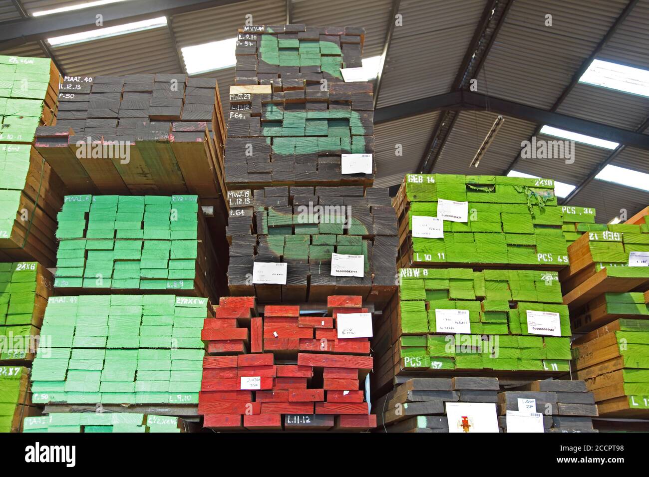 Interior of a UK timber warehouse filled with a wide range of ...