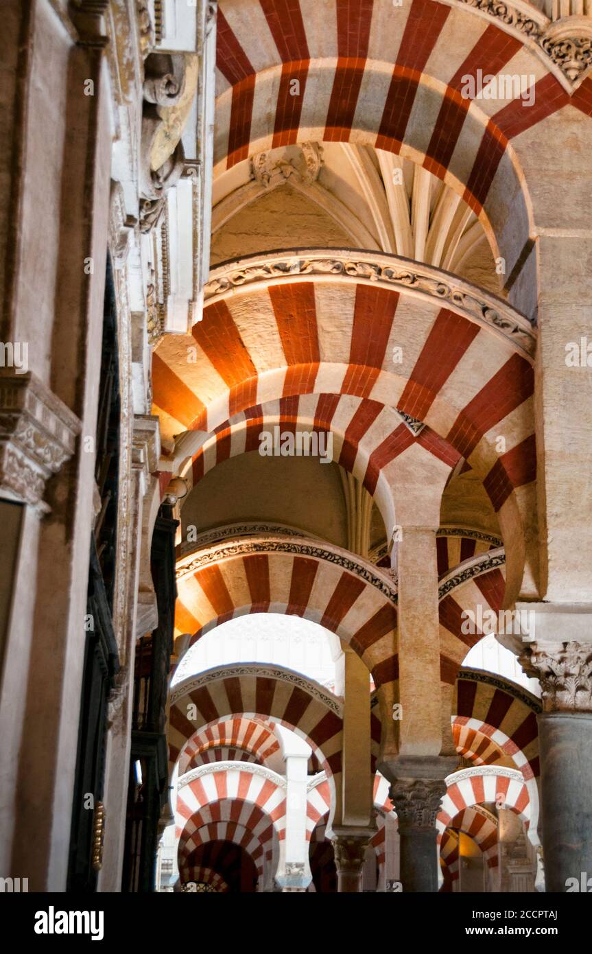 Alternating red and white voussoirs of the arches hi-res stock ...