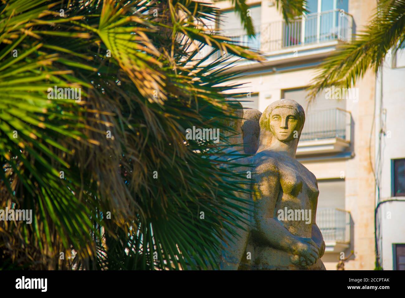 Spanish Beach Resort in Barcelona, Spain. Sitges area is known as a ...