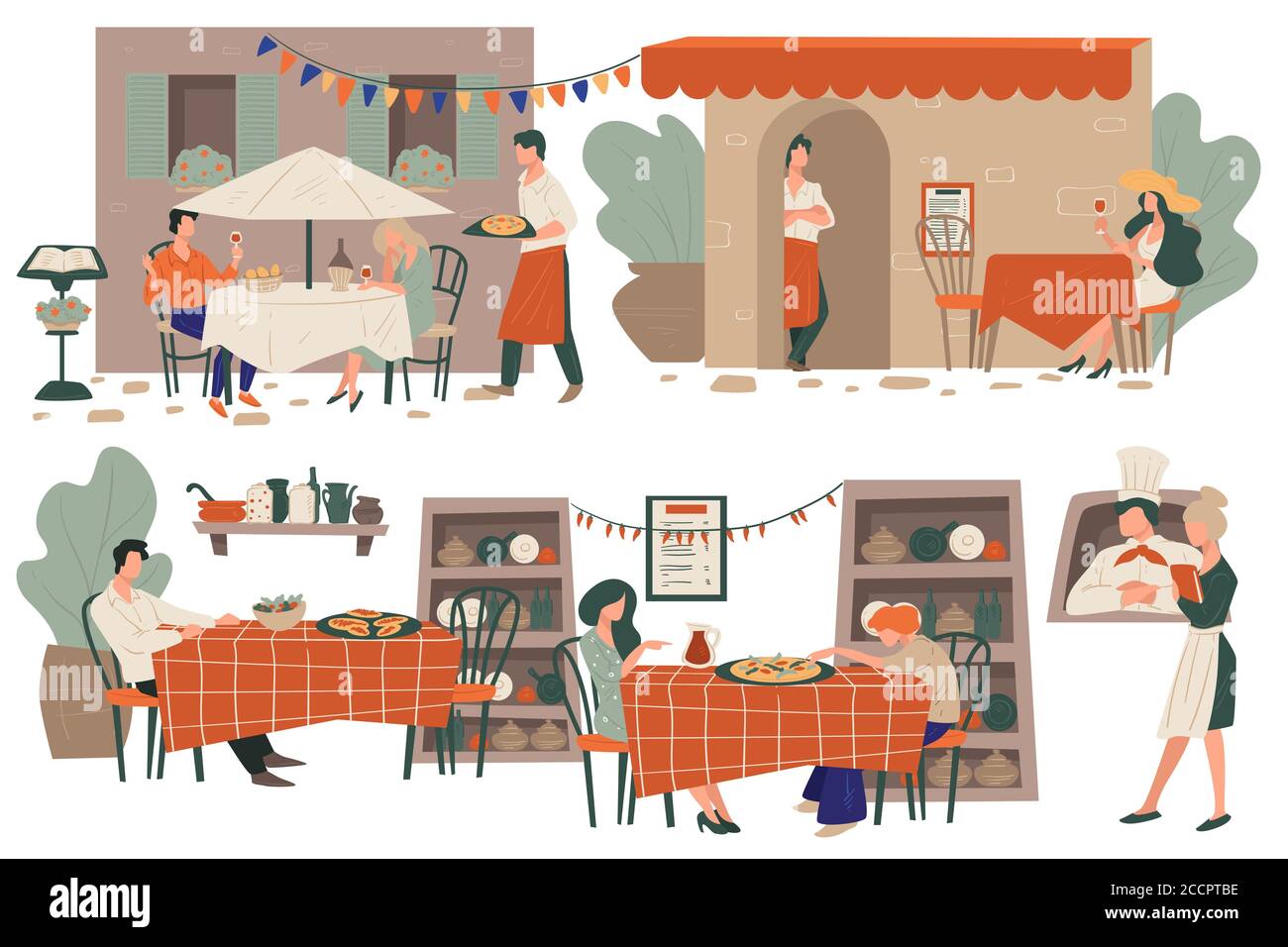 Outdoor restaurant dining table Stock Vector Images - Alamy