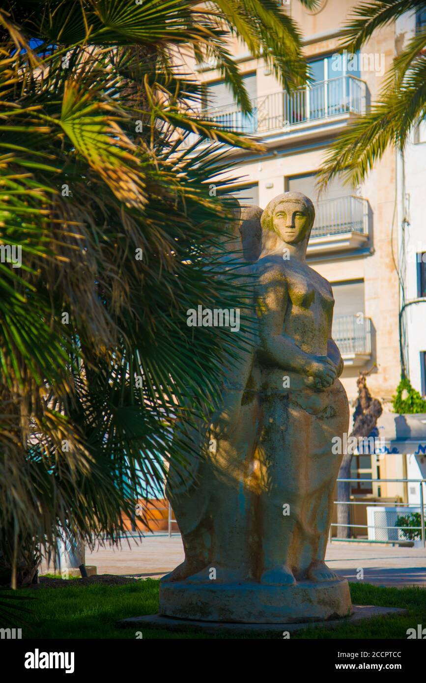 Spanish Beach Resort in Barcelona, Spain. Sitges area is known as a ...