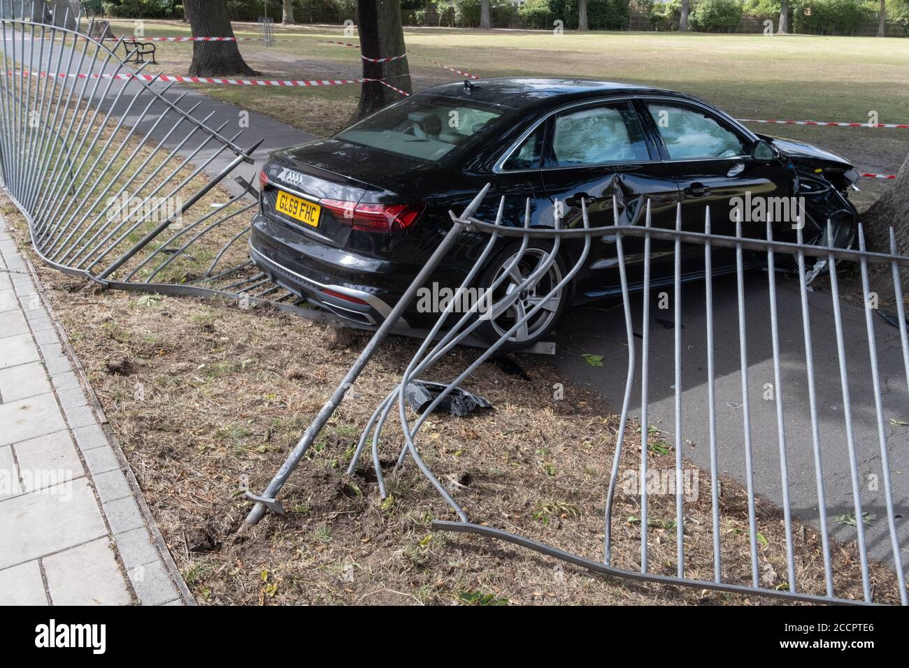 Crashed through railings hi-res stock photography and images - Alamy
