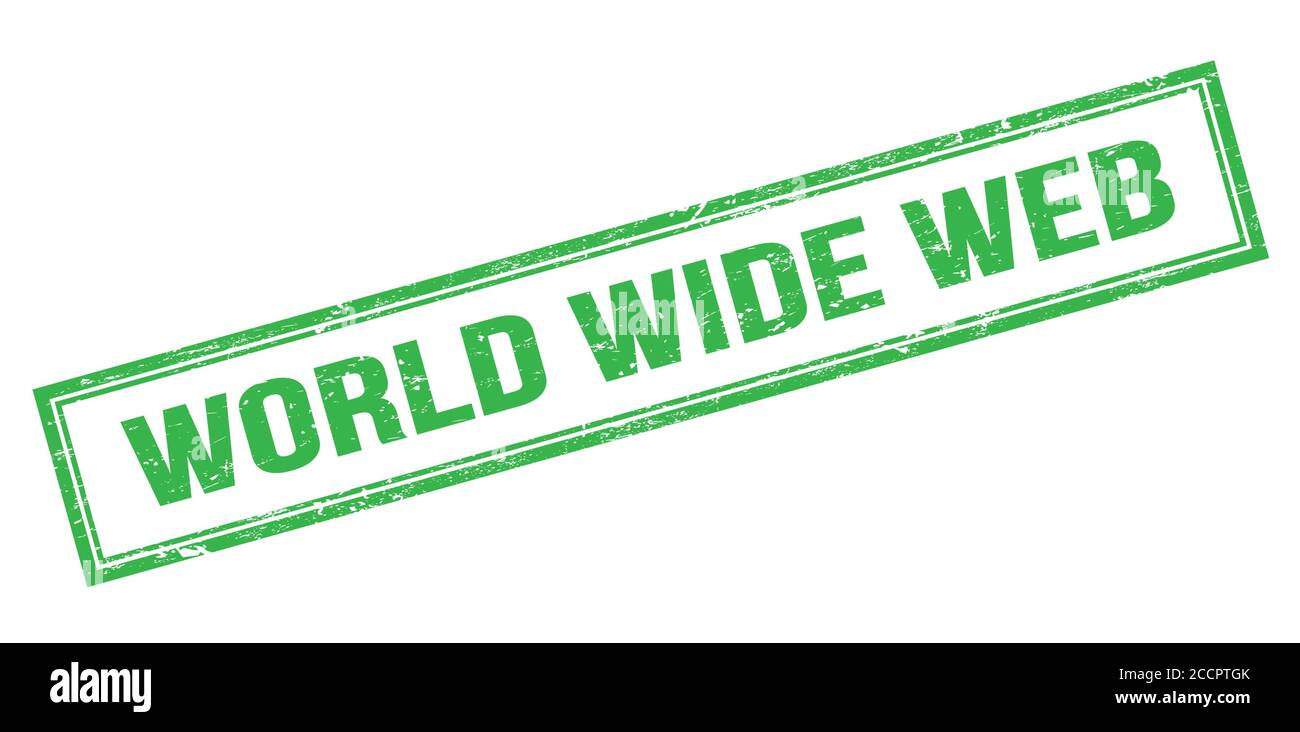 WORLD WIDE WEB green grungy rectangle stamp sign Stock Photo - Alamy