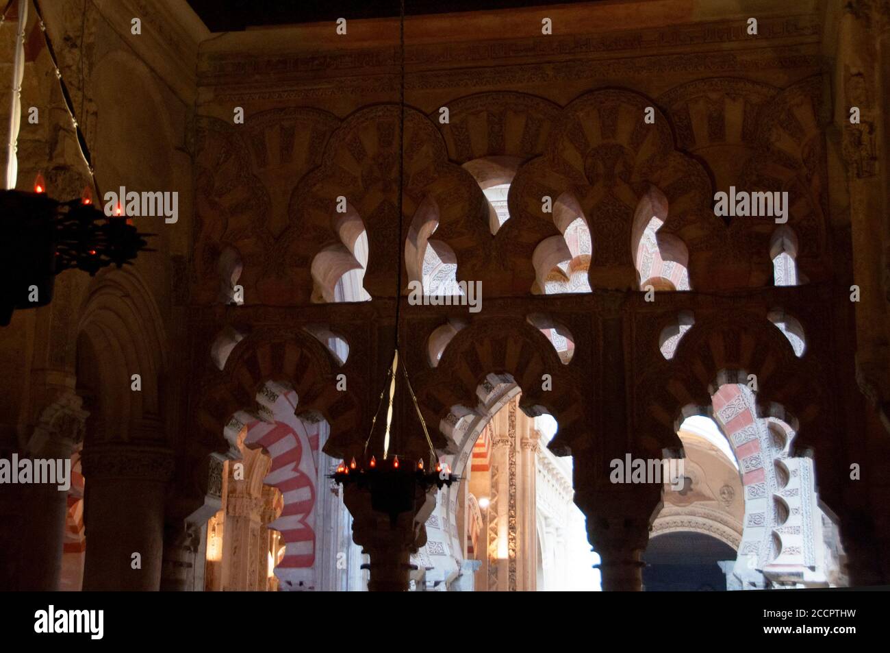 Multifoil arches at the Great Mosque of Cordoba in Spain Stock Photo ...