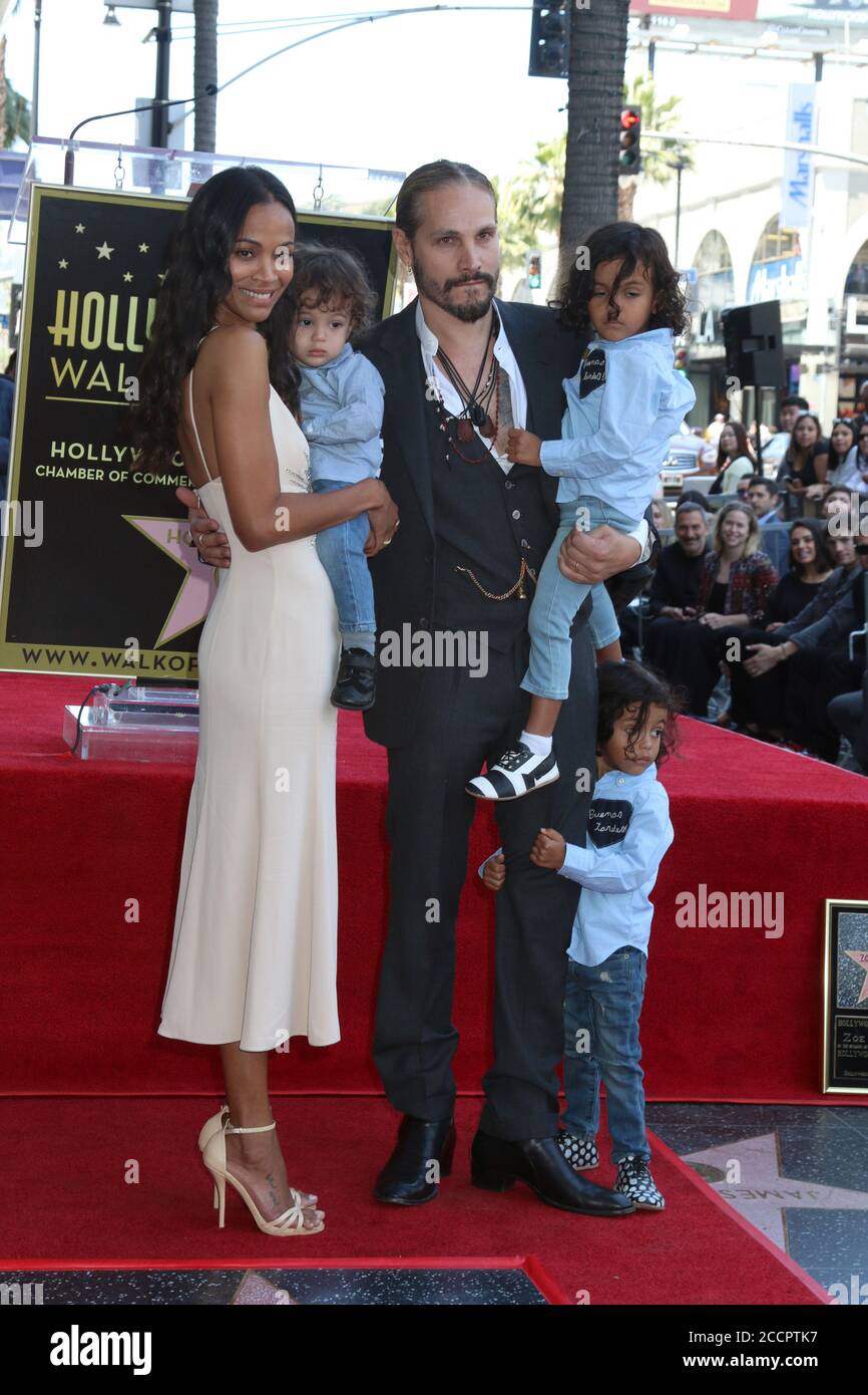 LOS ANGELES - MAY 3: Zoe Saldana, Marco Perego, sons at the Zoe Saldana ...