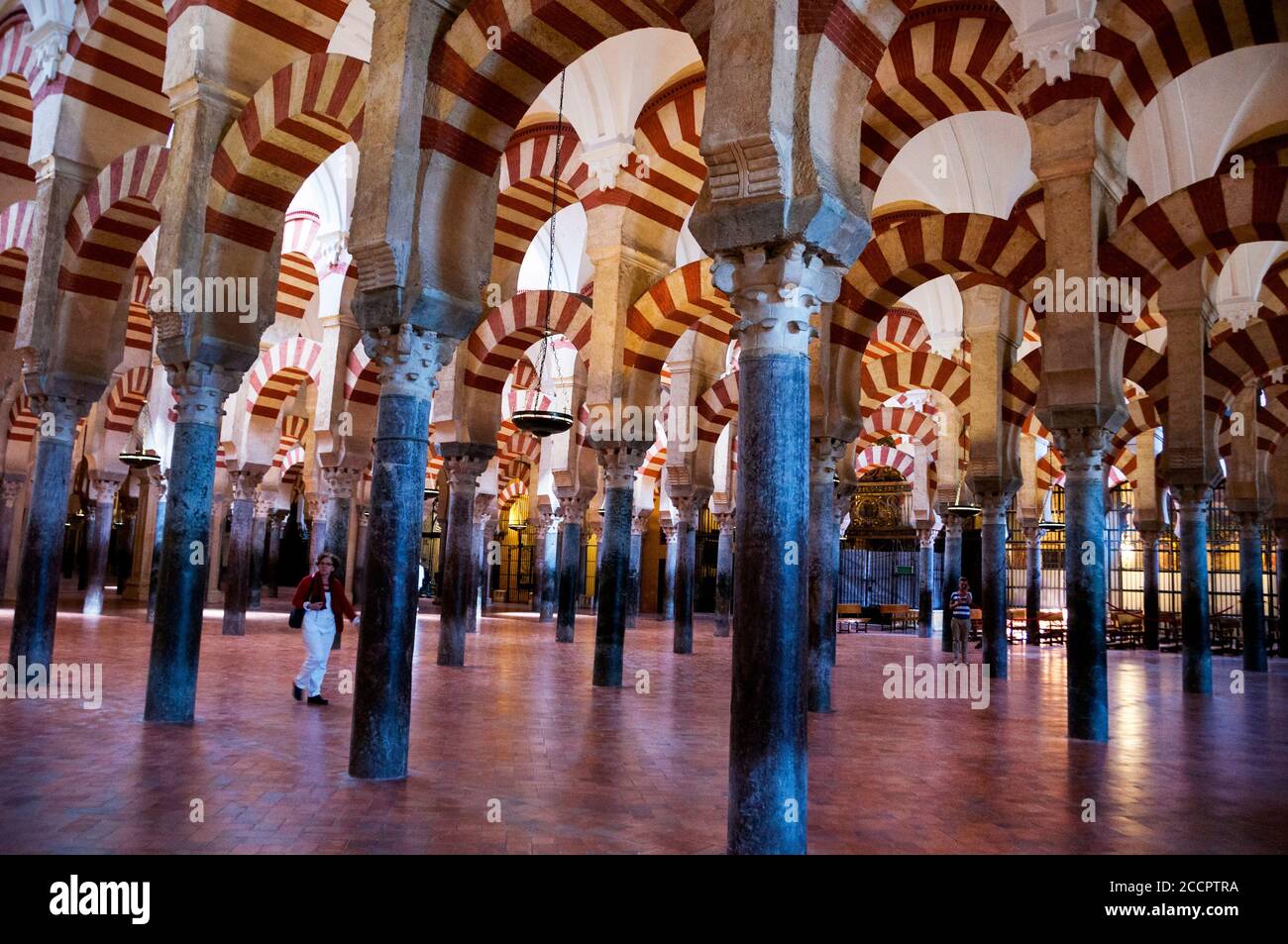Alternating voussoirs of double arches at the Great Mosque of Cordoba ...