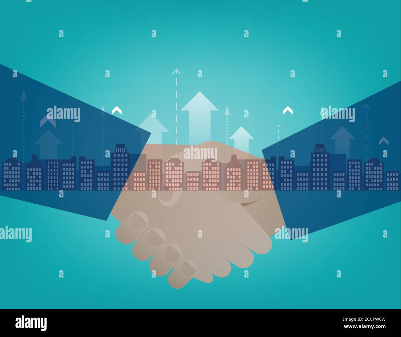 Business partners shaking hands. Concept business illustration. Vector flat. Mixed media Stock ...