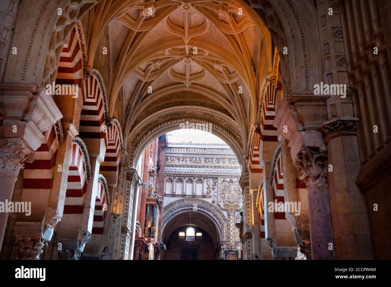 Alternating voussoirs of double arches at the Great Mosque of Cordoba ...
