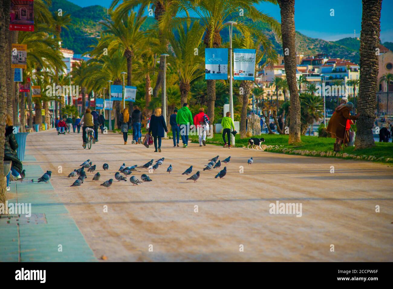 Spanish Beach Resort in Barcelona, Spain. Sitges area is known as a ...