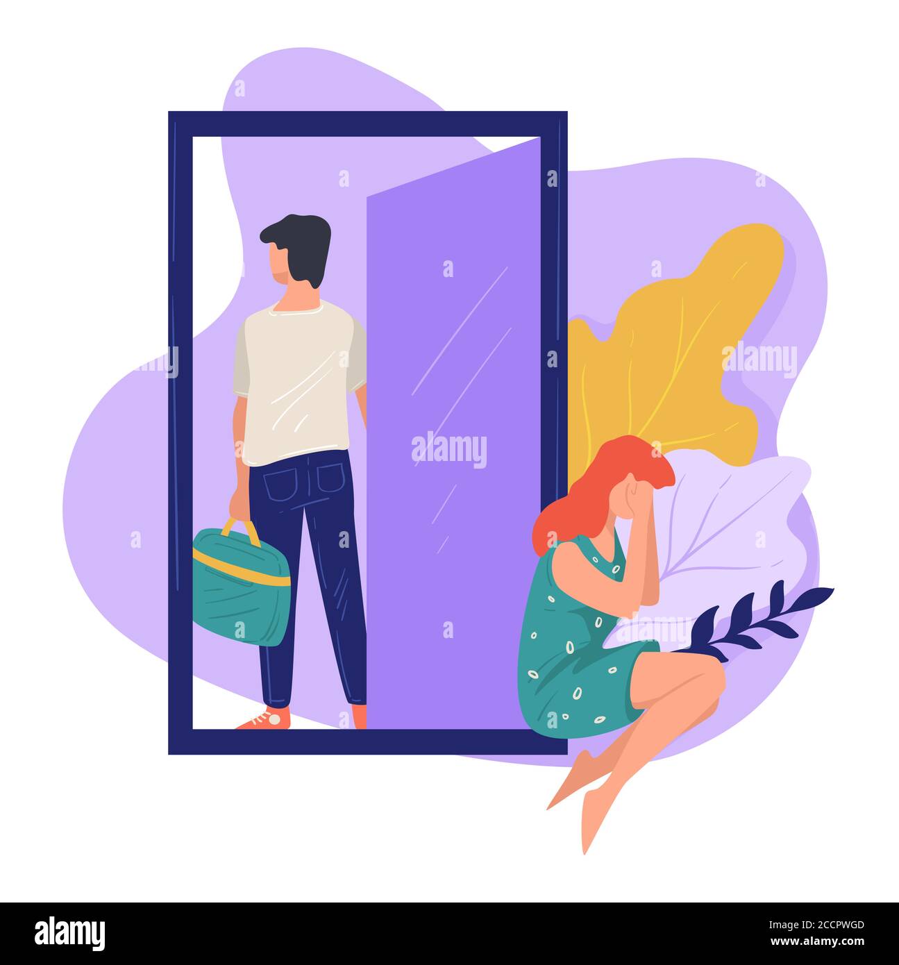 Man woman leaving crying Stock Vector Images - Alamy