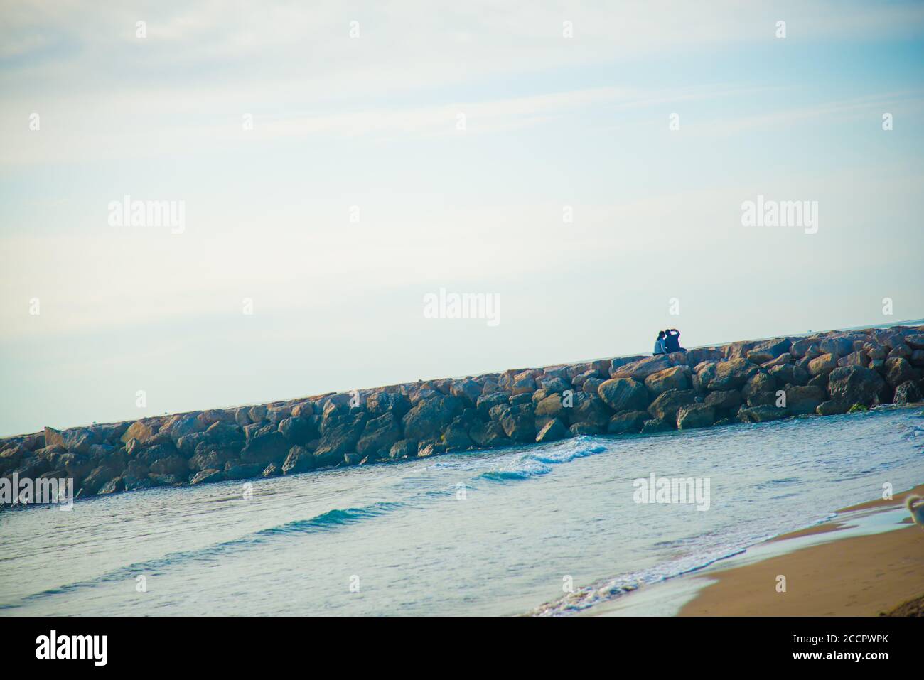 Spanish Beach Resort in Barcelona, Spain. Sitges area is known as a ...