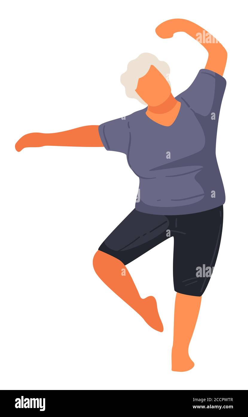 Old woman keeping fit Stock Vector Images - Alamy