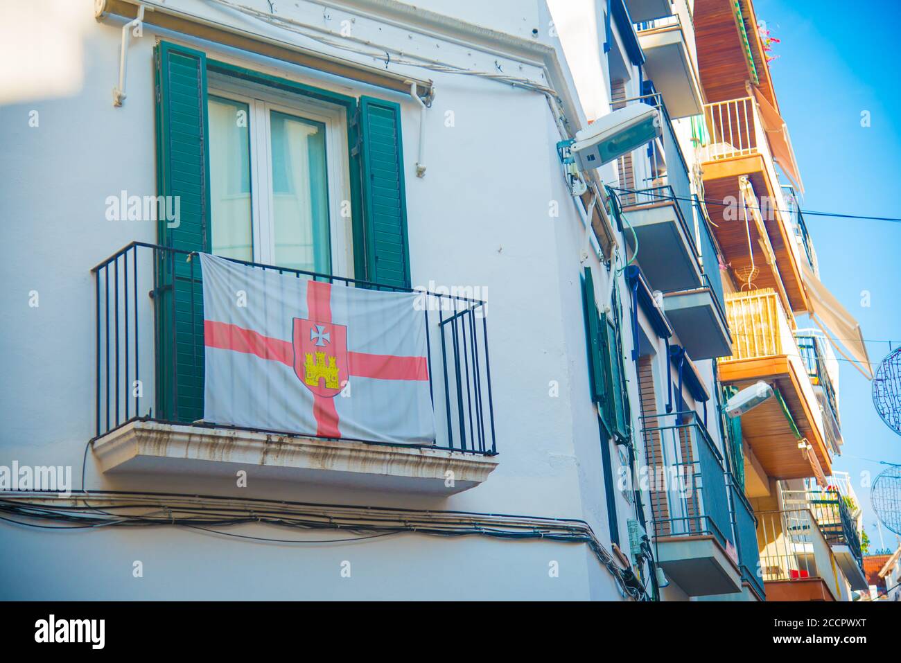 Spanish Beach Resort in Barcelona, Spain. Sitges area is known as a ...