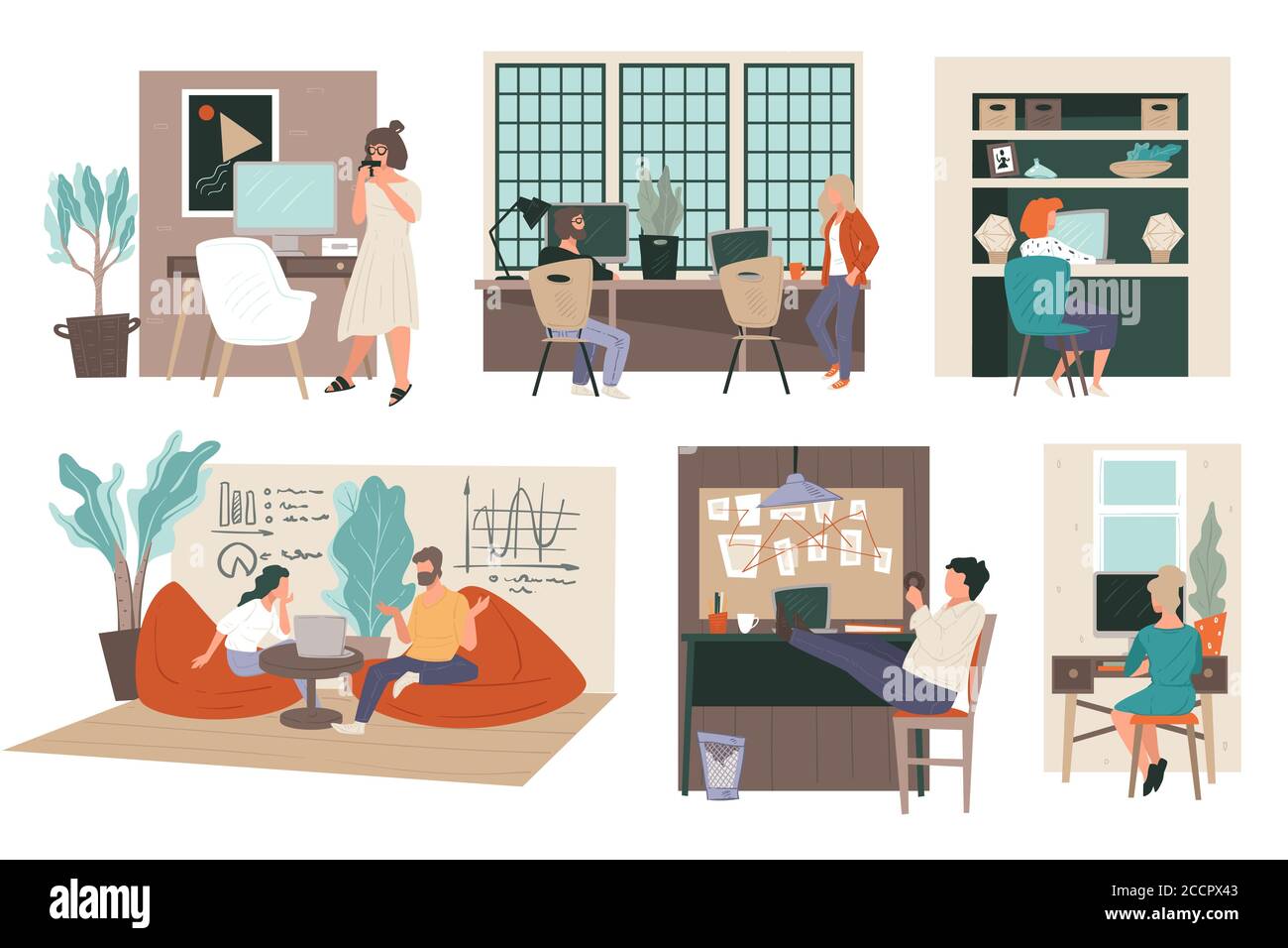 Working place design studio Stock Vector Images - Alamy