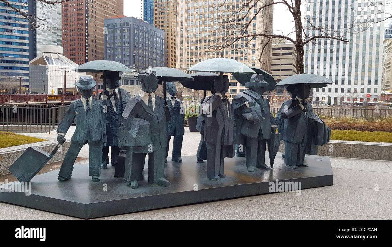 The Gentlemen Statues, Chicago Illinois Stock Photo - Alamy