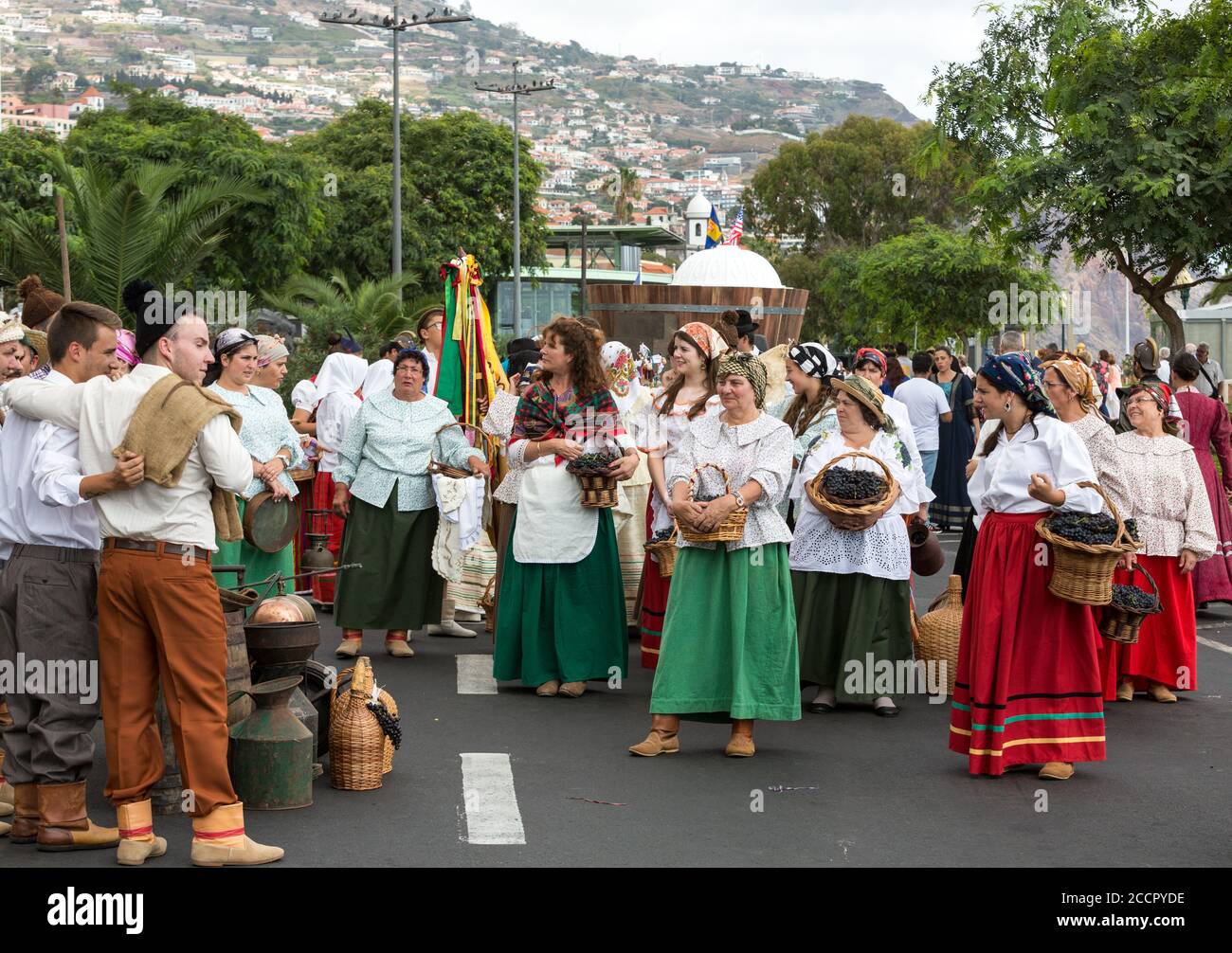 FUNCHAL, MADEIRA, PORTUGAL - SEPTEMBER 4, 2016: Group of women in ...