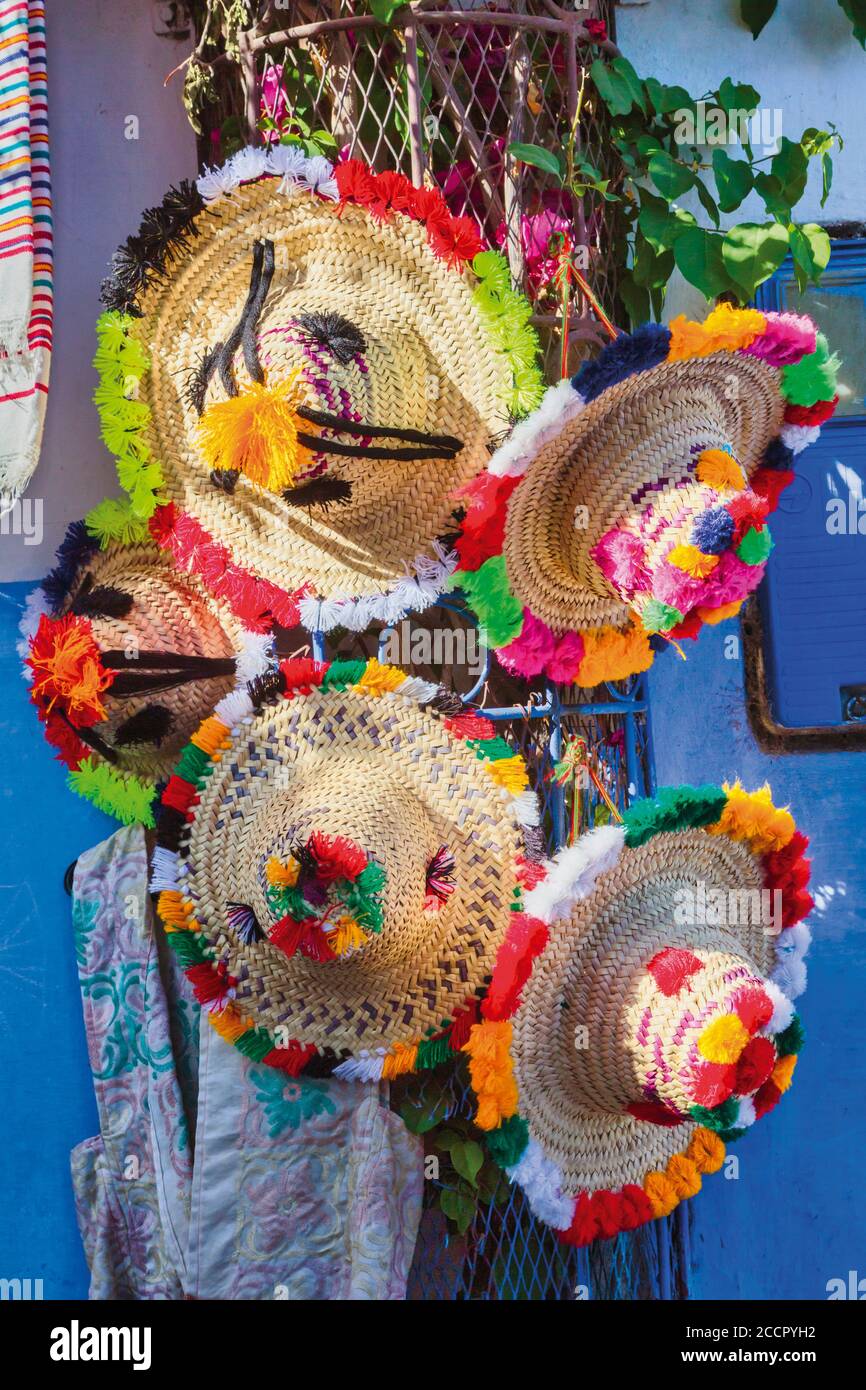 Chefchaouen, Morocco. Typical hats for sale Stock Photo - Alamy