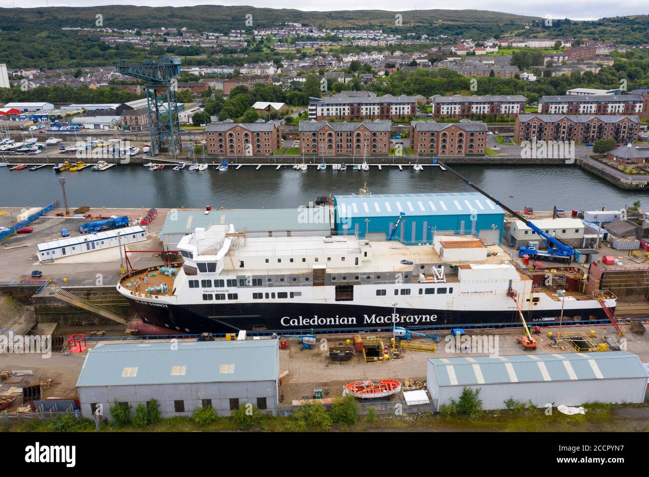 Greenock, Scotland, UK. 16 August, 2020. Aerial view of controversial ...