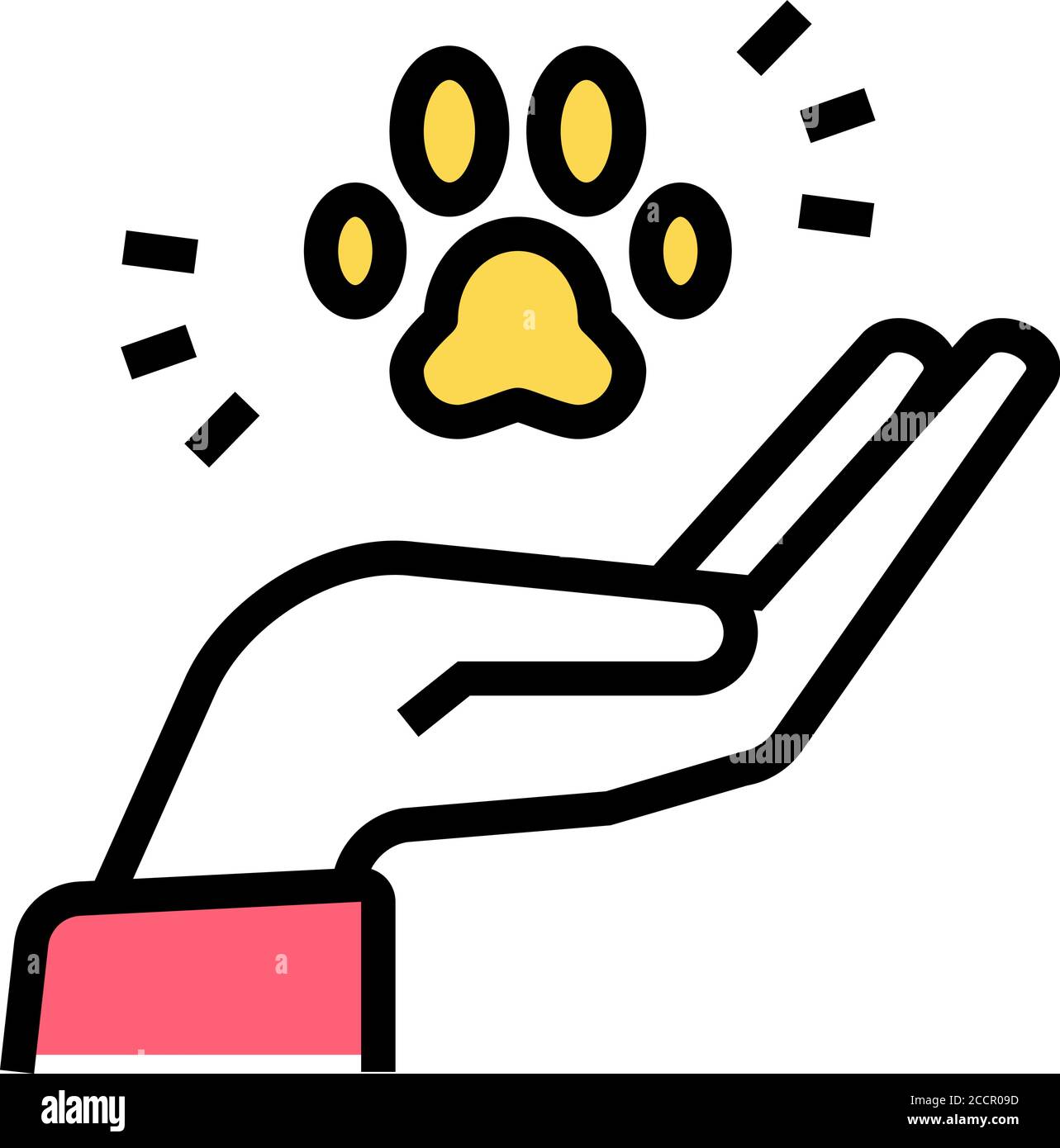 Hand hold animal paw Stock Vector Images - Alamy