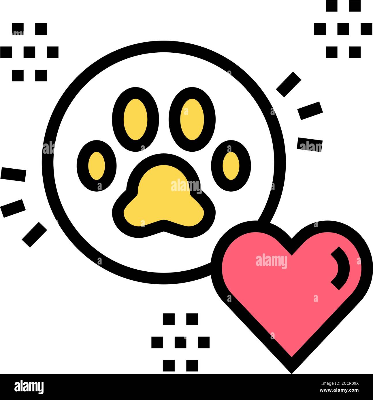 pet paw love heart color icon vector illustration Stock Vector Image ...