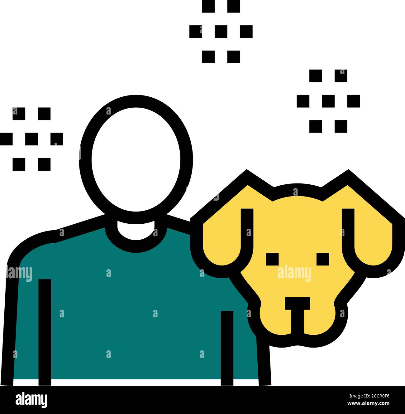 dog owner color icon vector illustration Stock Vector Image & Art - Alamy