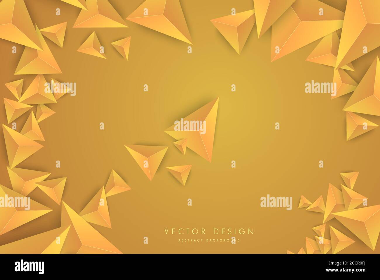 Abstract background with 3d triangles.Colorful of orange modern design ...
