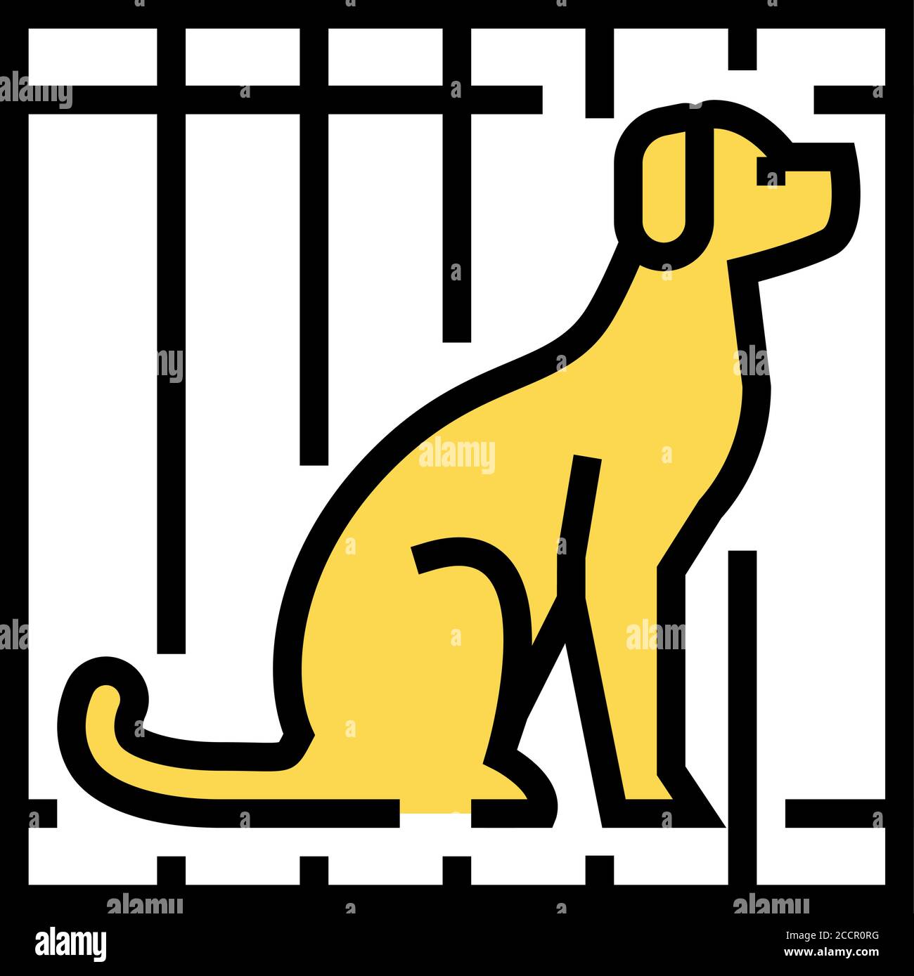 dog in cage color icon vector illustration Stock Vector Image & Art - Alamy