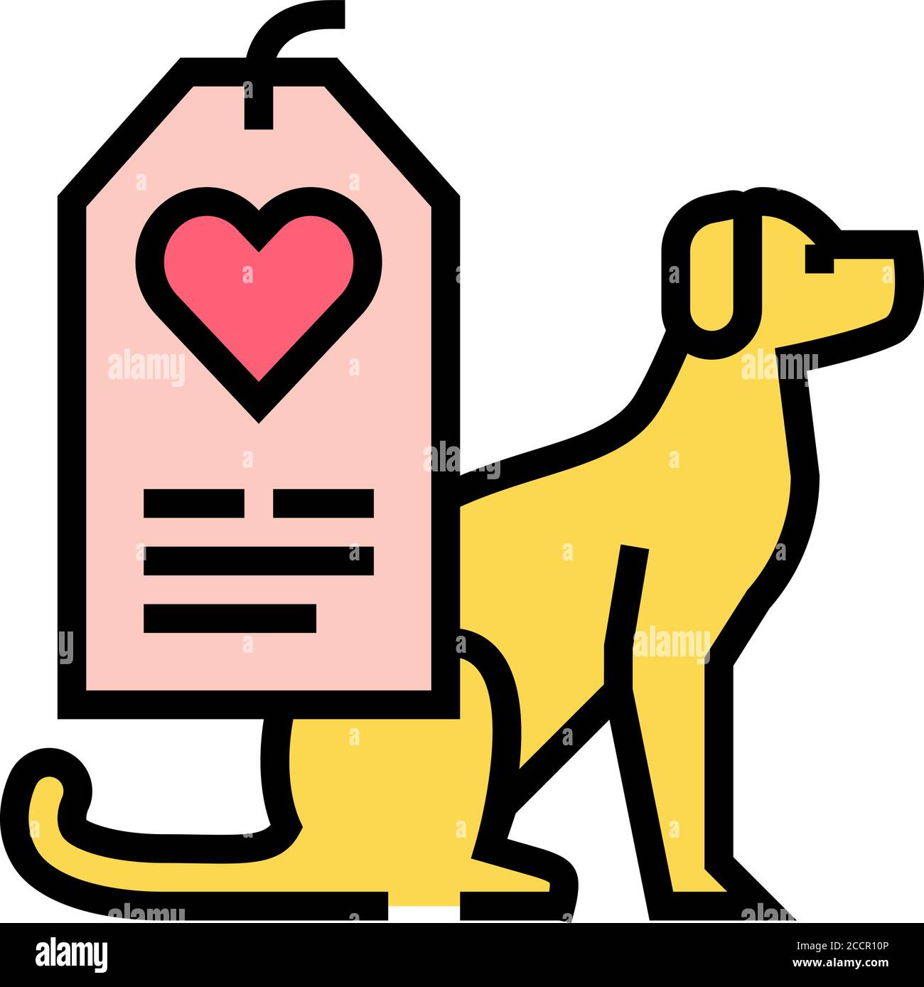 dog love label color icon vector illustration Stock Vector Image & Art ...