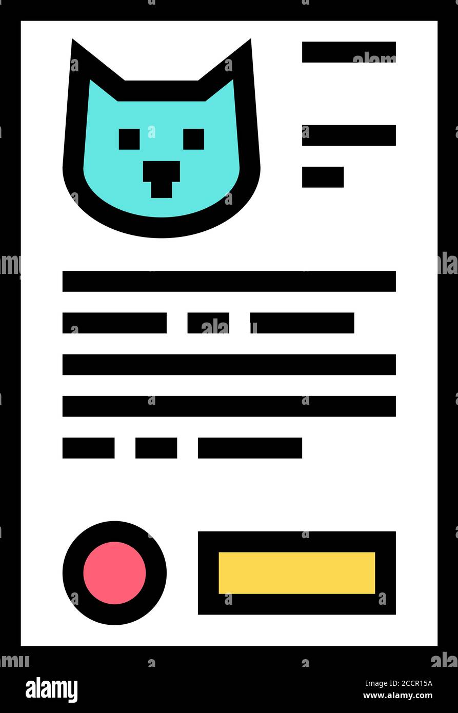 cat medical document color icon vector illustration Stock Vector Image ...