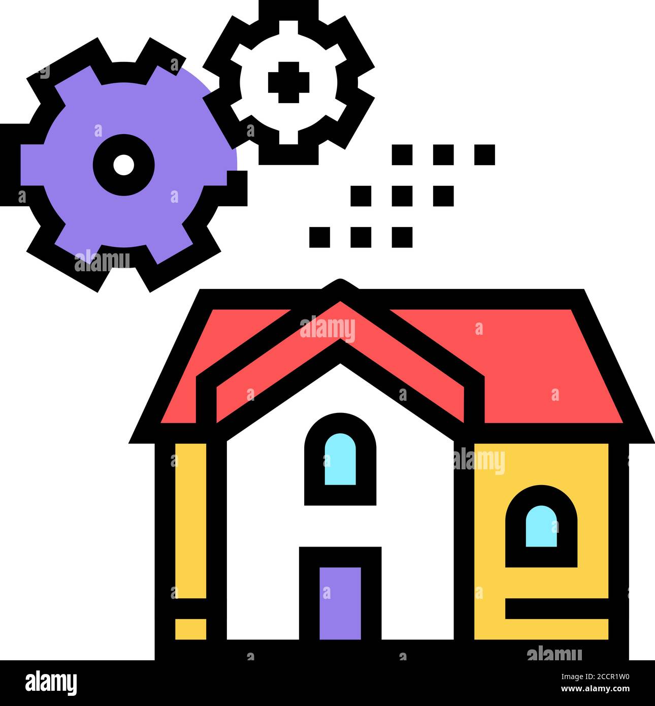 house mechanical gears color icon vector illustration Stock Vector ...