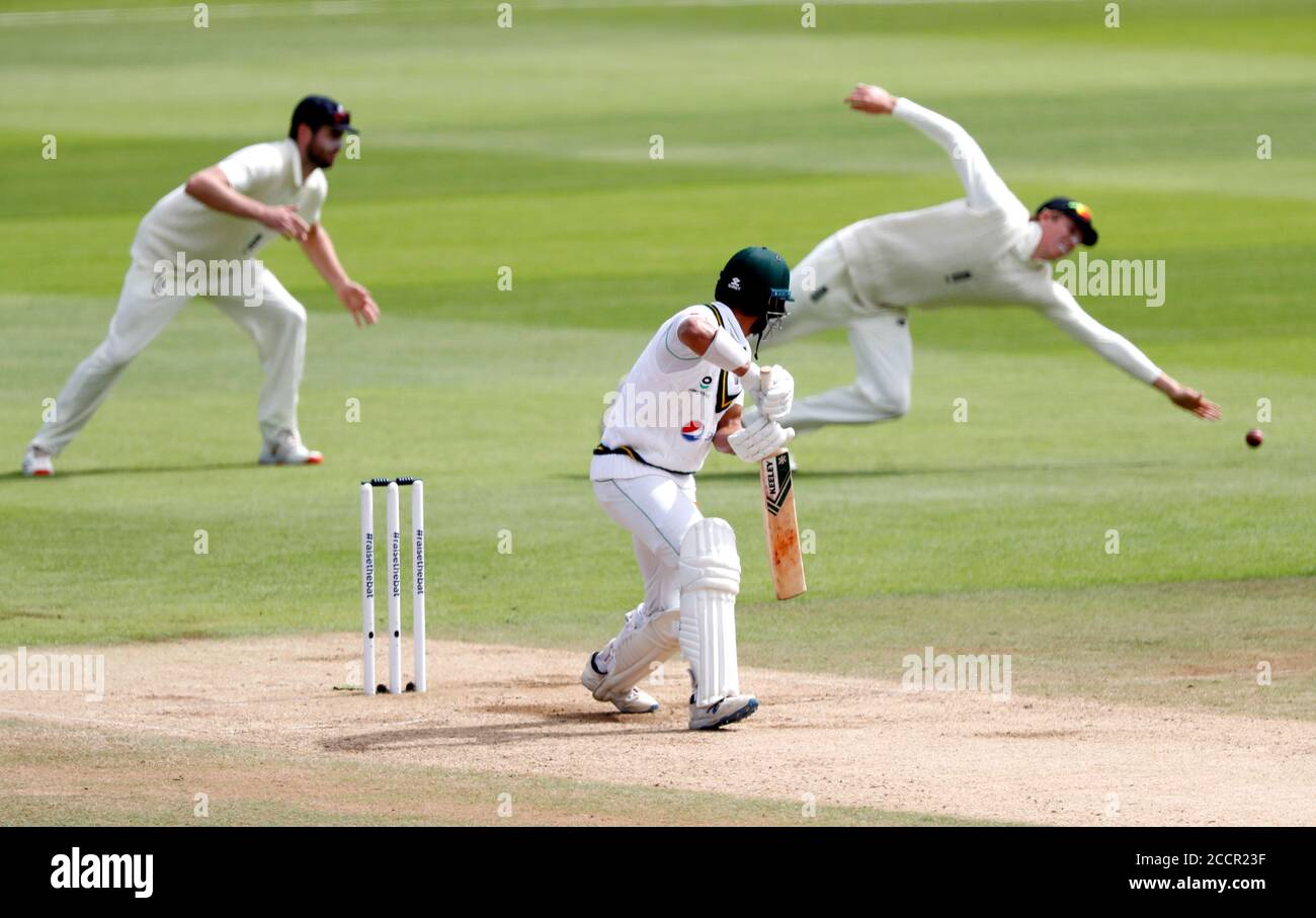 Pakistan's Shan Masood bats during day four of the third Test match at ...