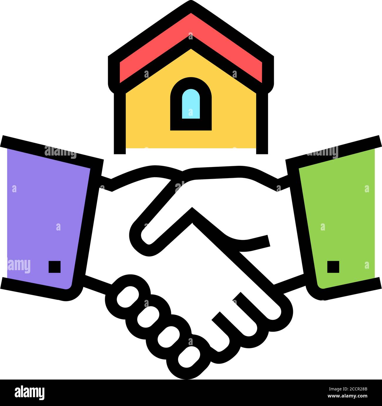 house buying handshake color icon vector illustration Stock Vector ...