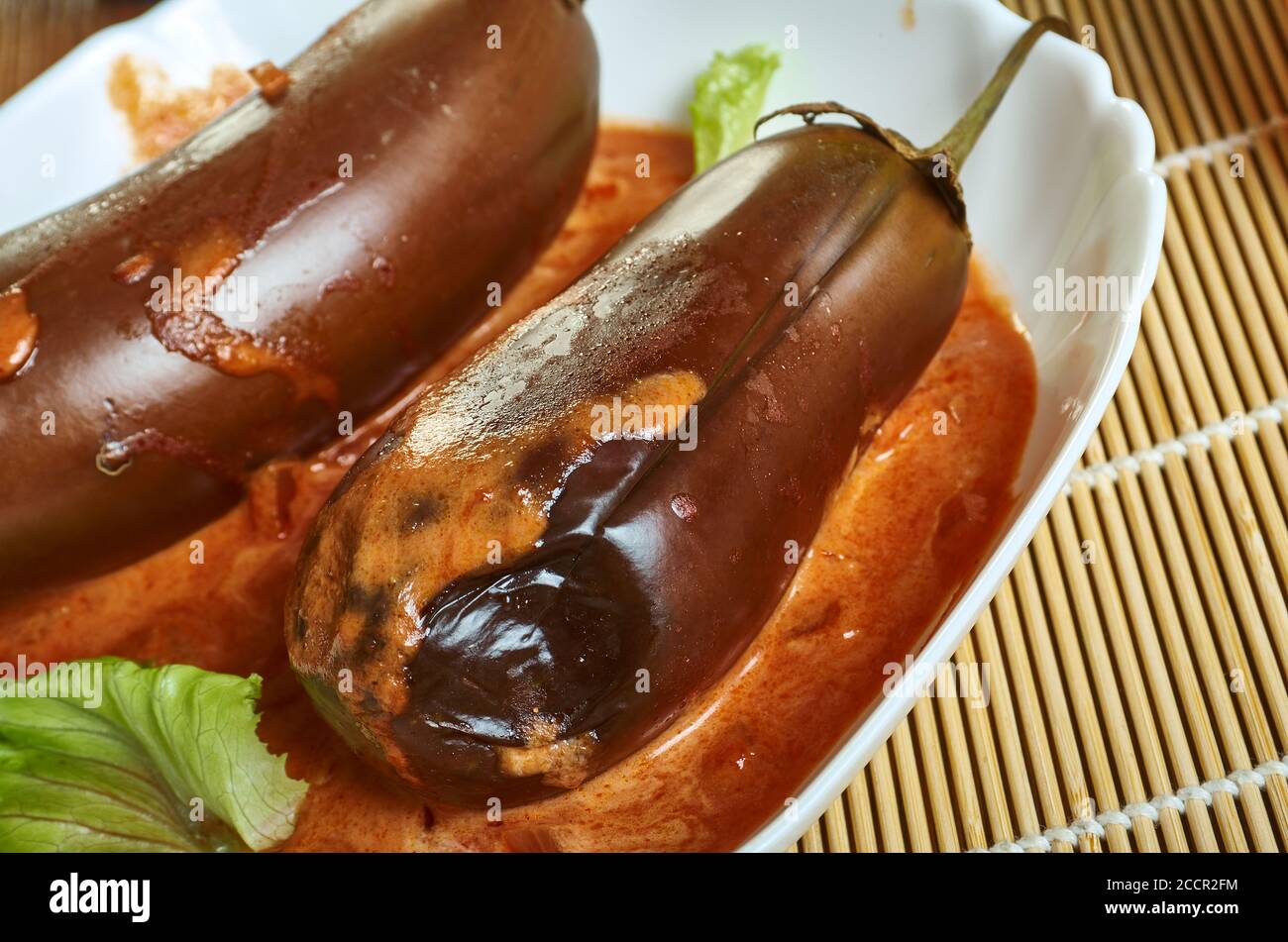 Kashmiri Khatte Baingan, vegetable curry made using aubergine, tamarind ...