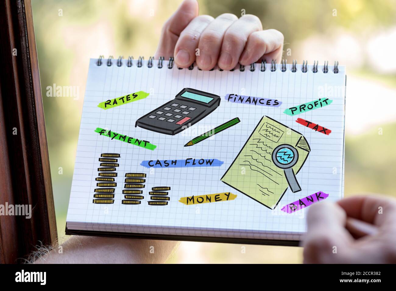 Hand drawing accounting concept on a notepad Stock Photo - Alamy