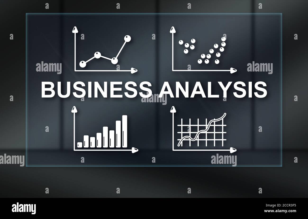 Business analysis concept on dark background Stock Photo - Alamy