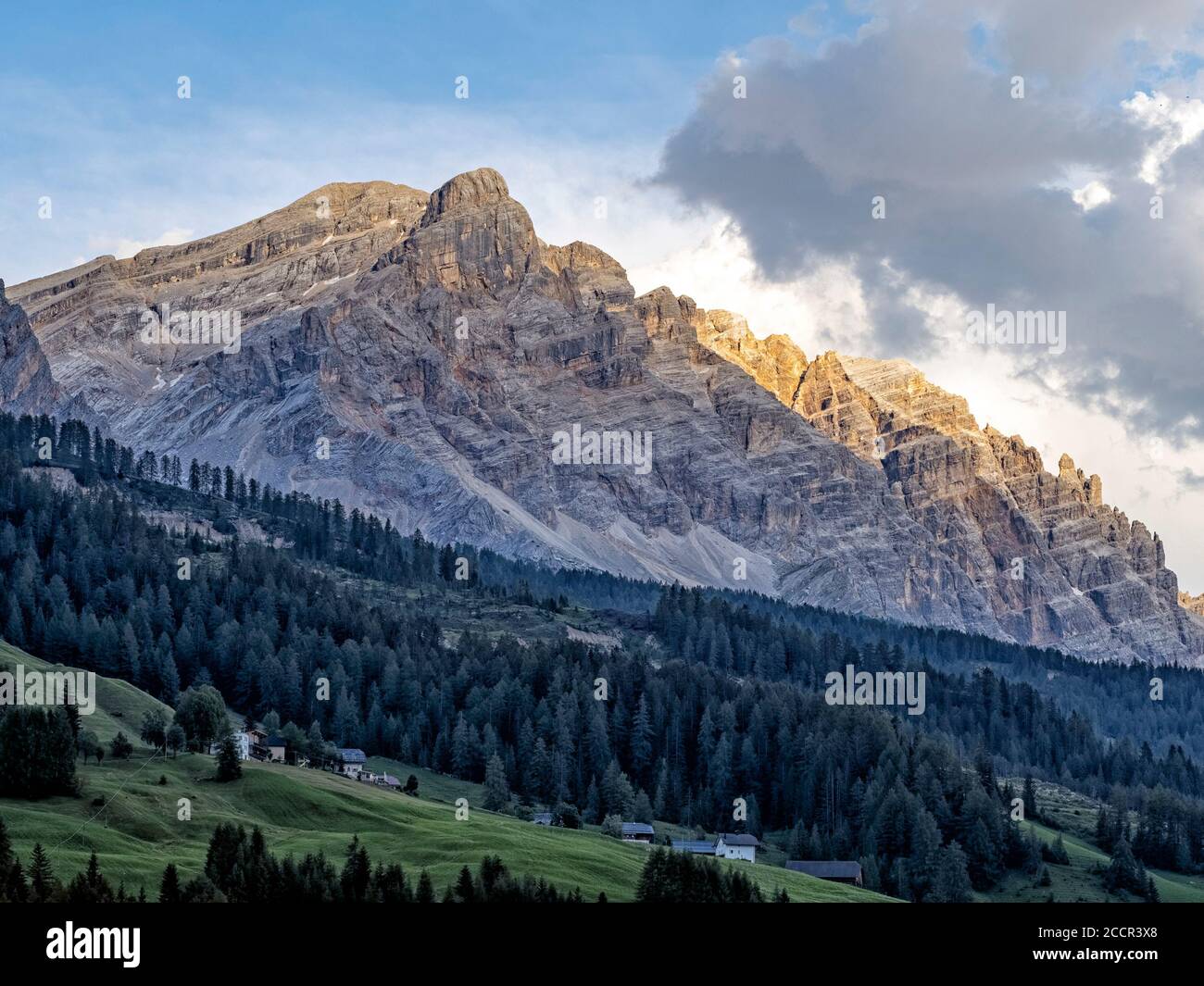 monte croce cross mountain in dolomites badia valley panorama landscape ...