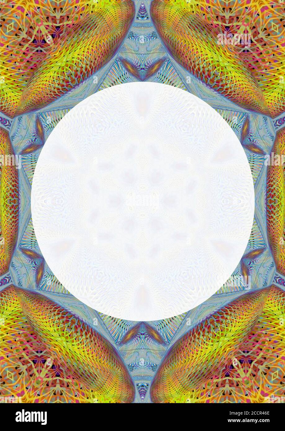 Interesting border design using fractal imagery with central blank copy ...