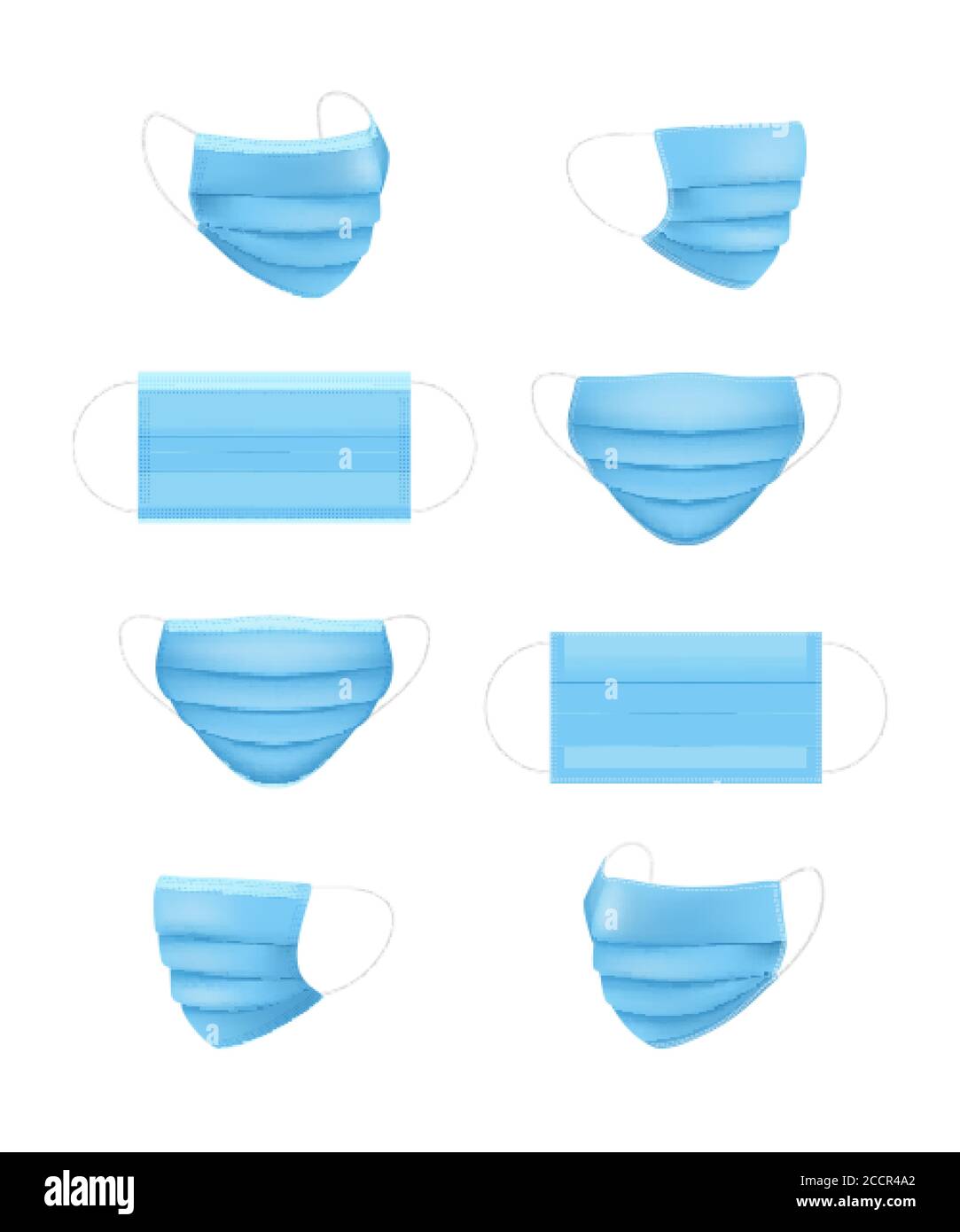 Set of respiratory masks. Medical face mask. Health care issue. Viruses and disease protection ...