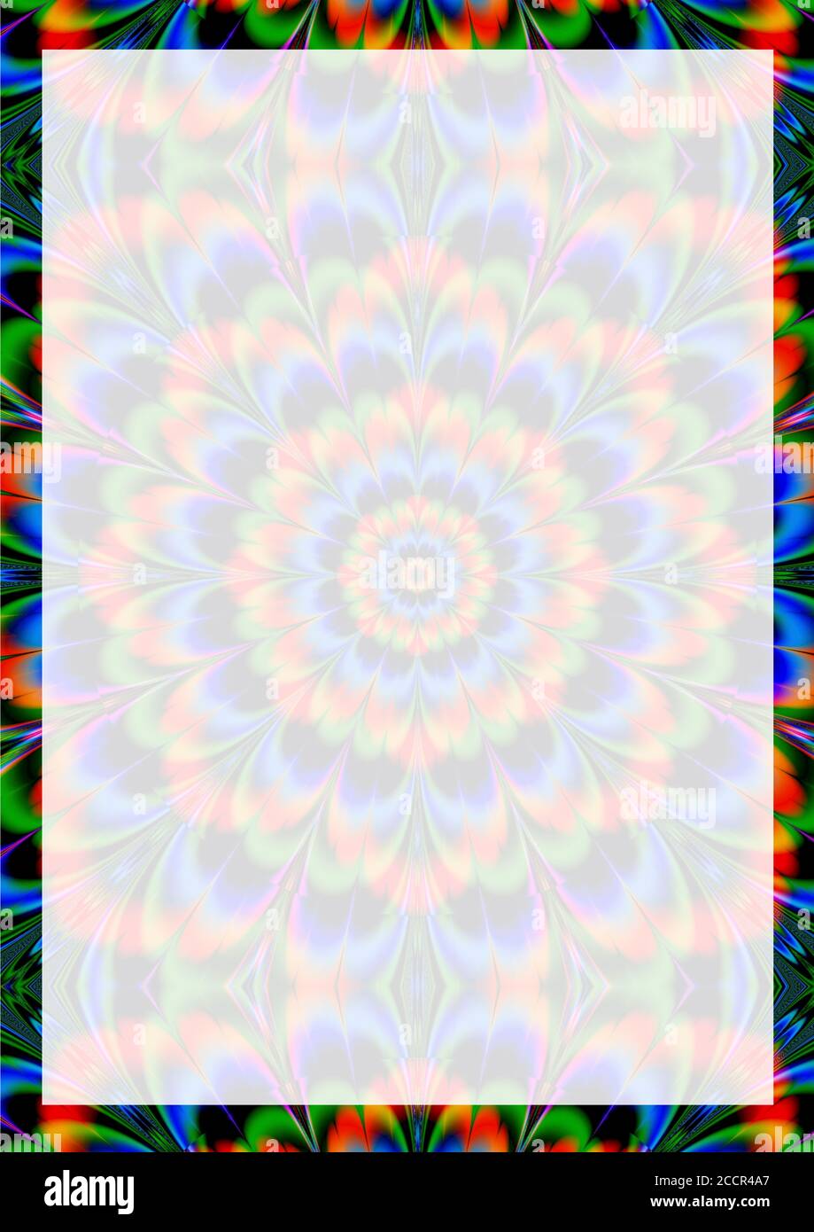 Floral portrait border design with central copy space Stock Photo - Alamy