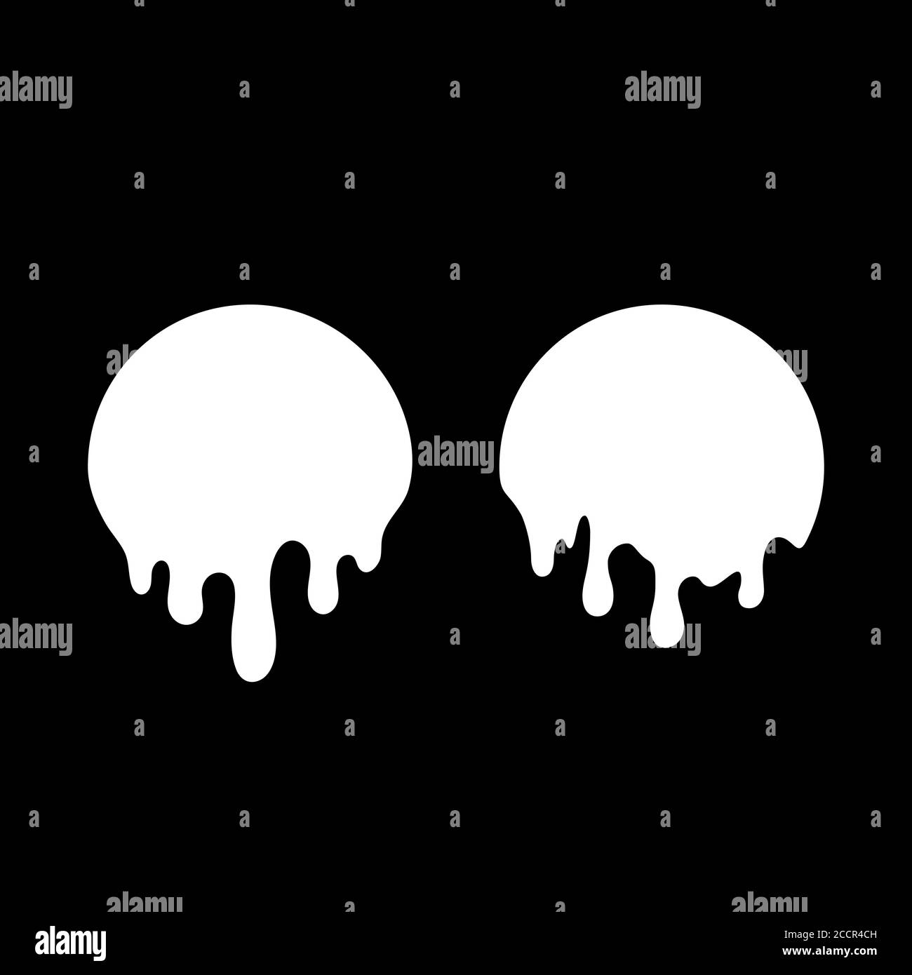 Dripping white circles. Liquid drops of ink. Dripping liquid. Vector ...