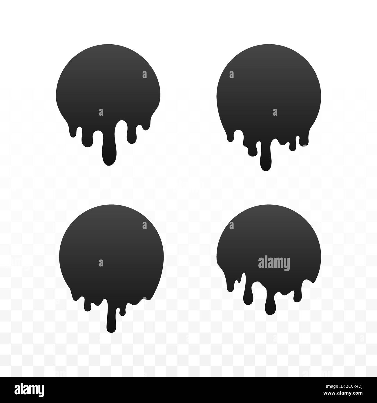 Dripping black circles of paint. Liquid drops of ink. Dripping liquid ...