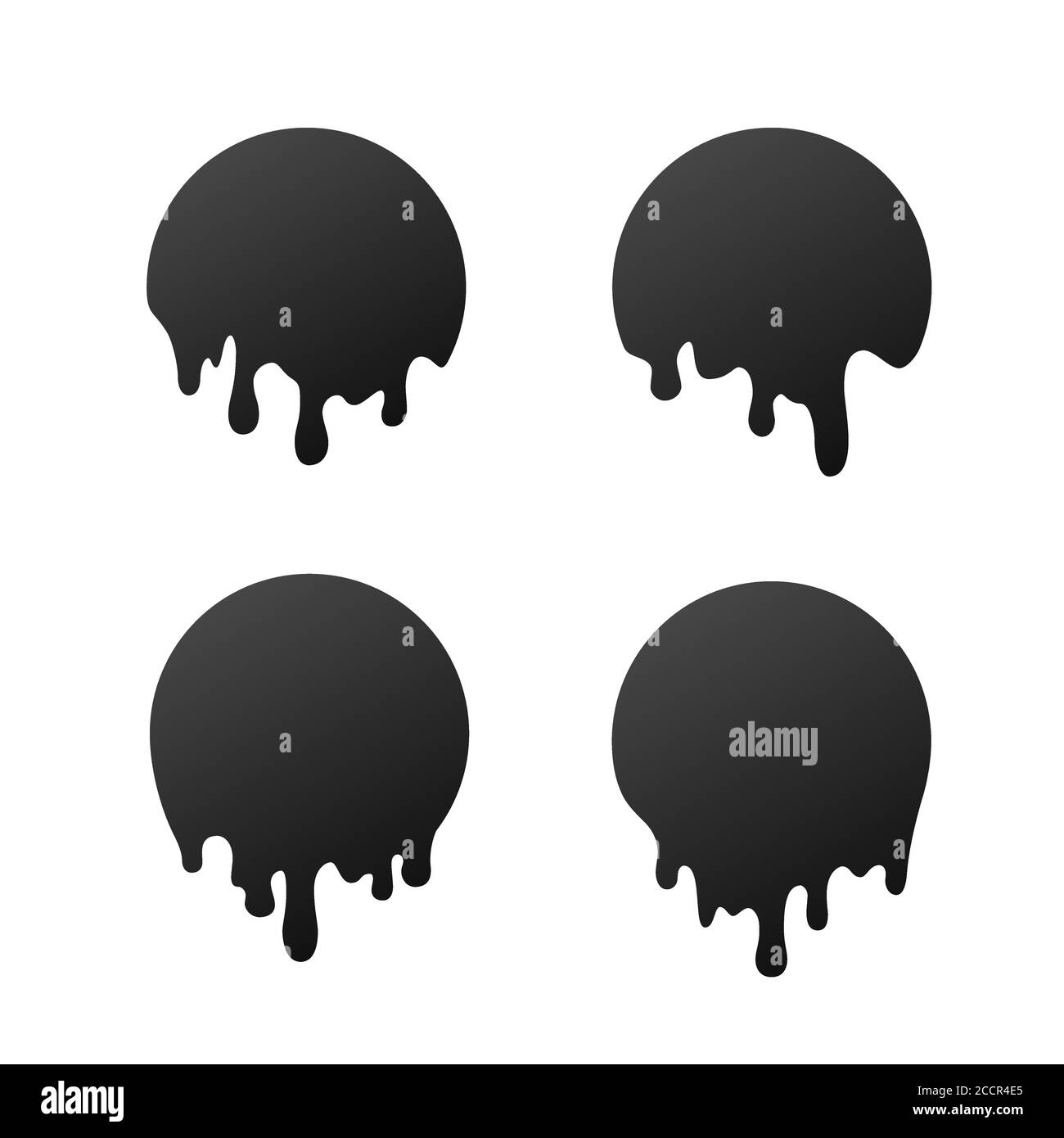 Dripping black circles. Liquid drops of ink. Dripping liquid. Vector ...