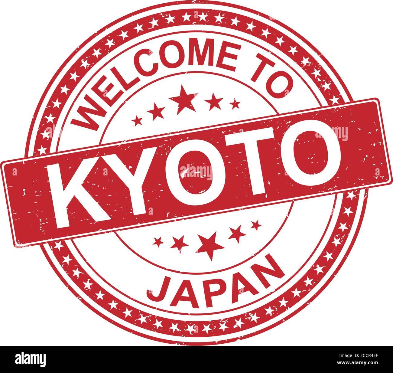 Welcome to Kyoto Japan Quality Original Stamp Design Vector Art Tourism ...