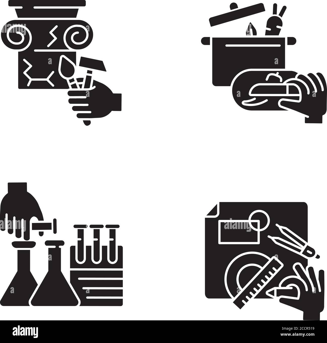 Handmade black glyph icons set on white space Stock Vector Image & Art ...