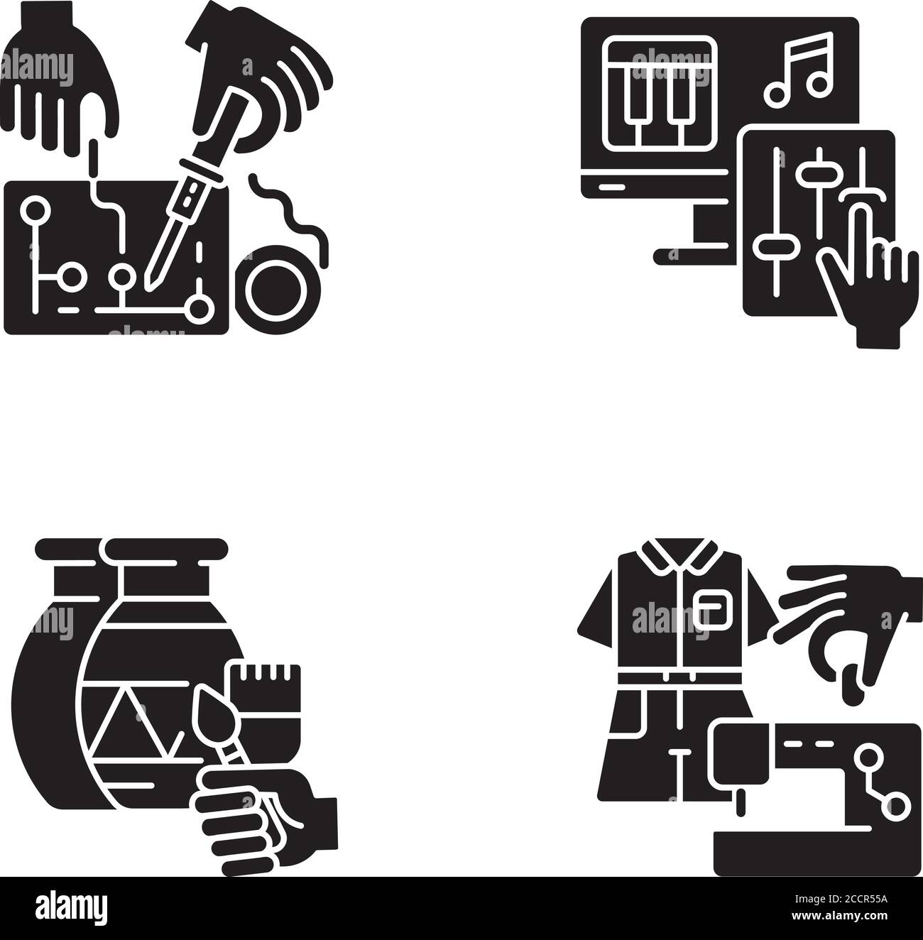 Hobby DIY black glyph icons set on white space Stock Vector Image & Art ...