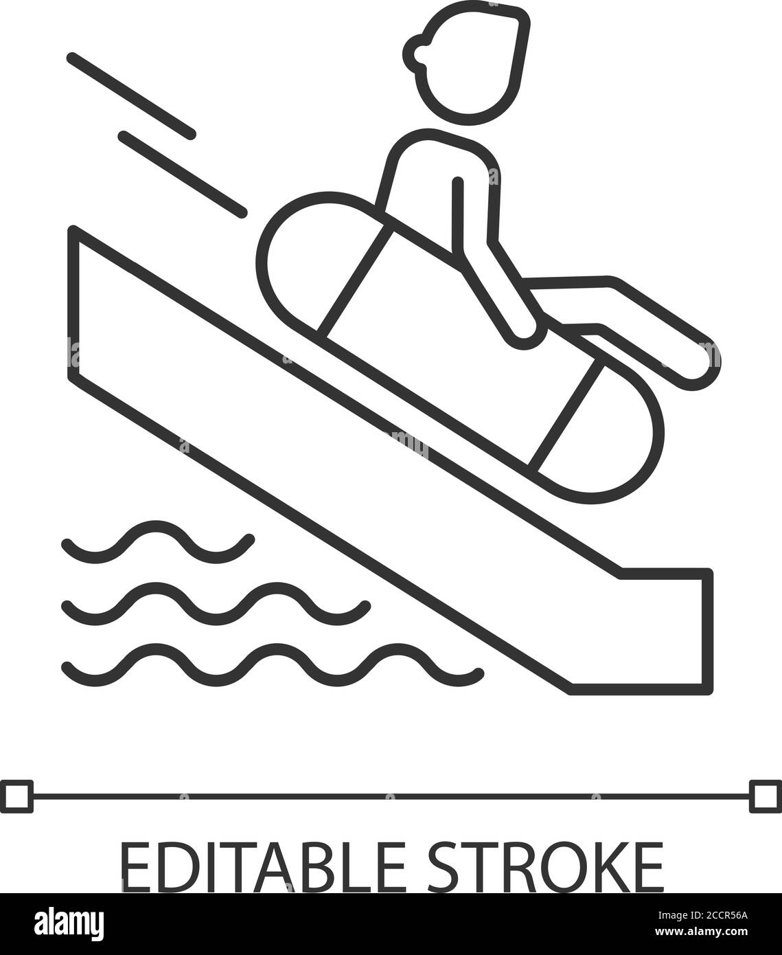 Sliding on swim circle linear icon Stock Vector Image & Art - Alamy